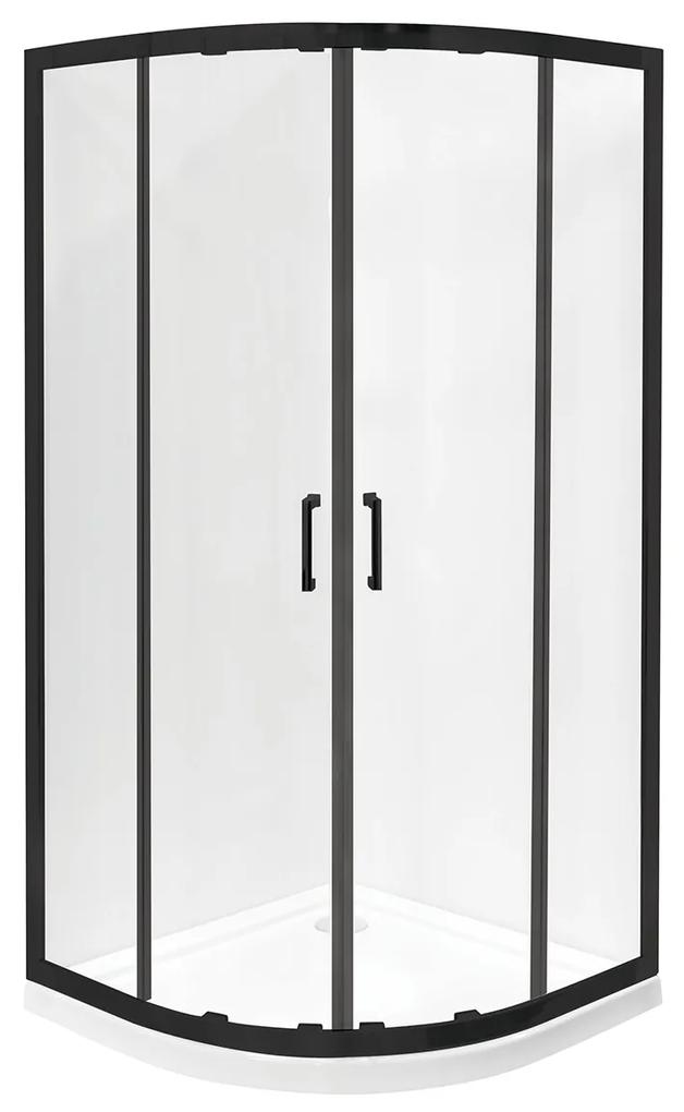 Besco Modern 190 čtvrtkruhový sprchový kout, black Rozměr koutu: 80x80cm