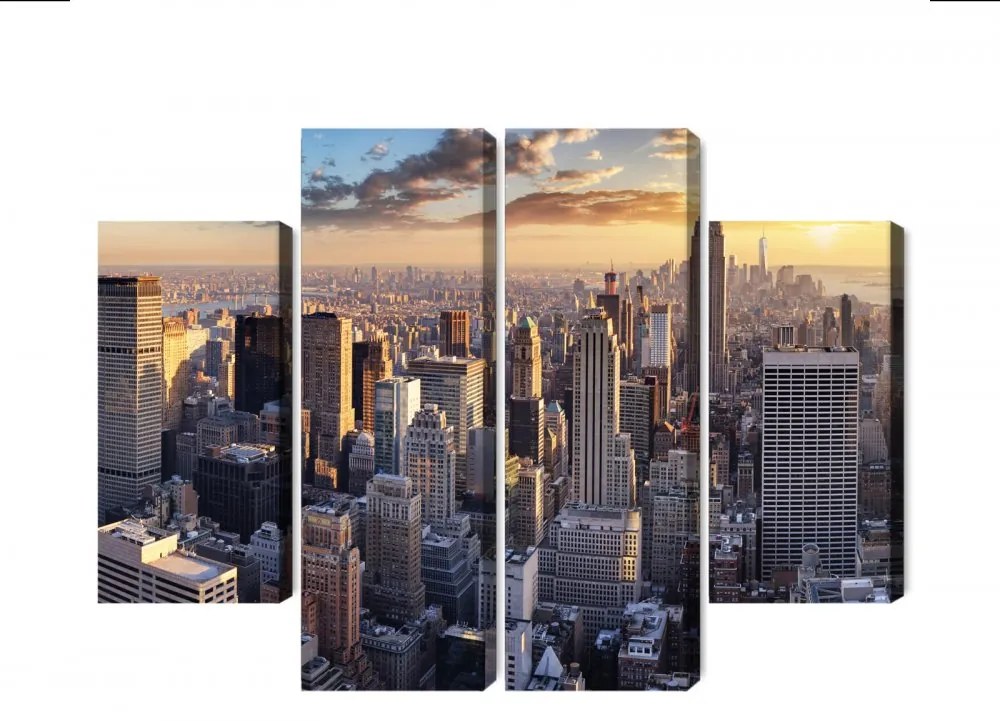Vícedílný obraz 3D Panorama New York City Nedostatek Nedostatek Přírodní plátno 120x90