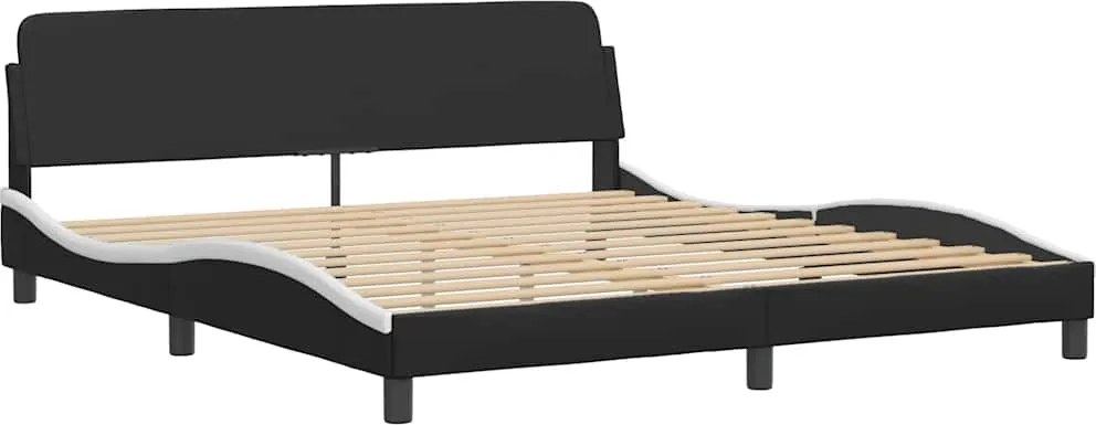 Rám postele Viana bez matrace černý a bílý 180 x 200 cm umělá kůže 3208115