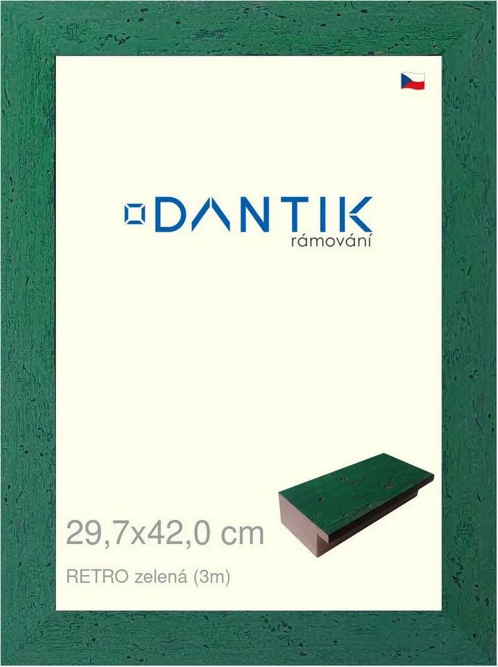 DANTIK rámeček 29,7x42 | RETRO zelená (Plexi Čiré)