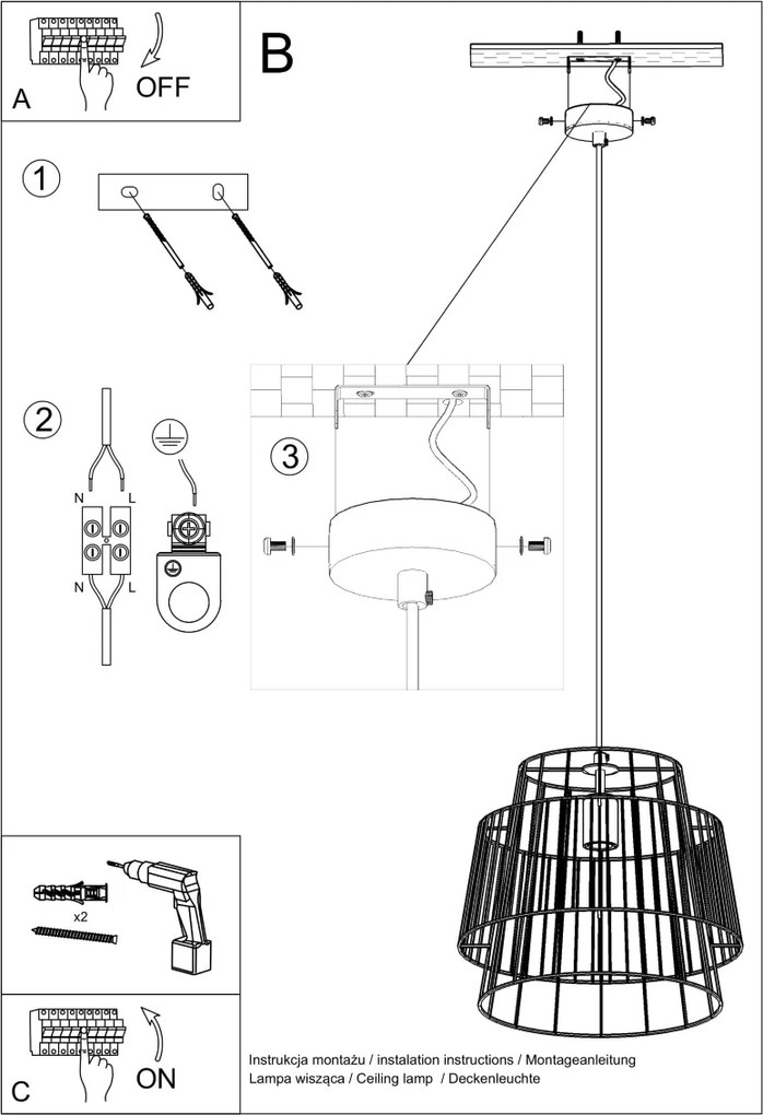 Sollux Lighting Závěsné svítidlo GATE bílé