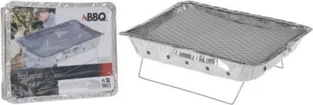 Gril jednorázový 31x24x5cm BBQ včetně 0,5kg uhlí 385019