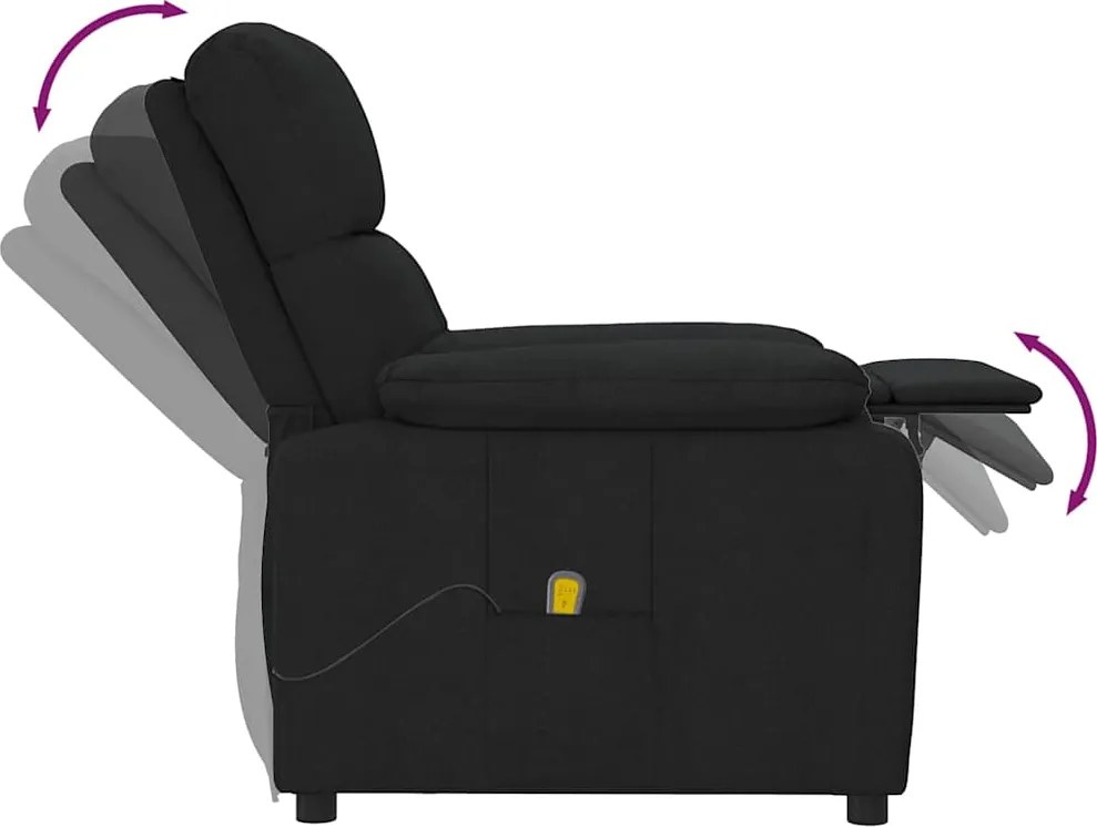 Masážní křeslo černé textil 289674