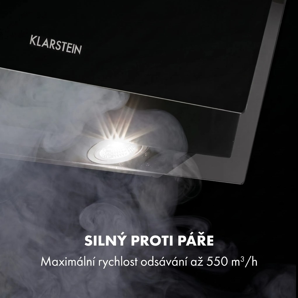 Klarstein Mirage 60, digestoř, 60 cm, nástěnná, 671 m³/h, A++, dotykový panel, černá