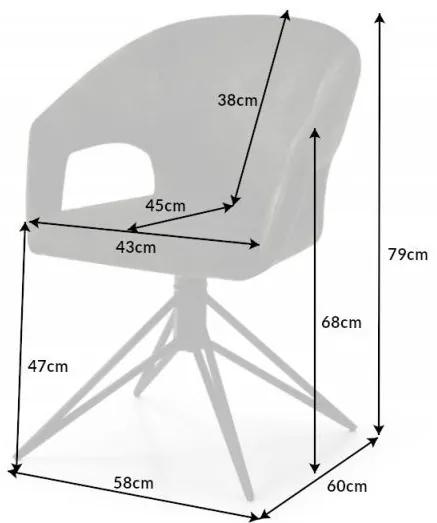 Moderní sametová židle šedá &ndash; Eremos II
