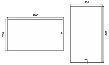 Nimco Koupelnové podsvícené LED zrcadlo ZP 13006, 120 x 70 cm