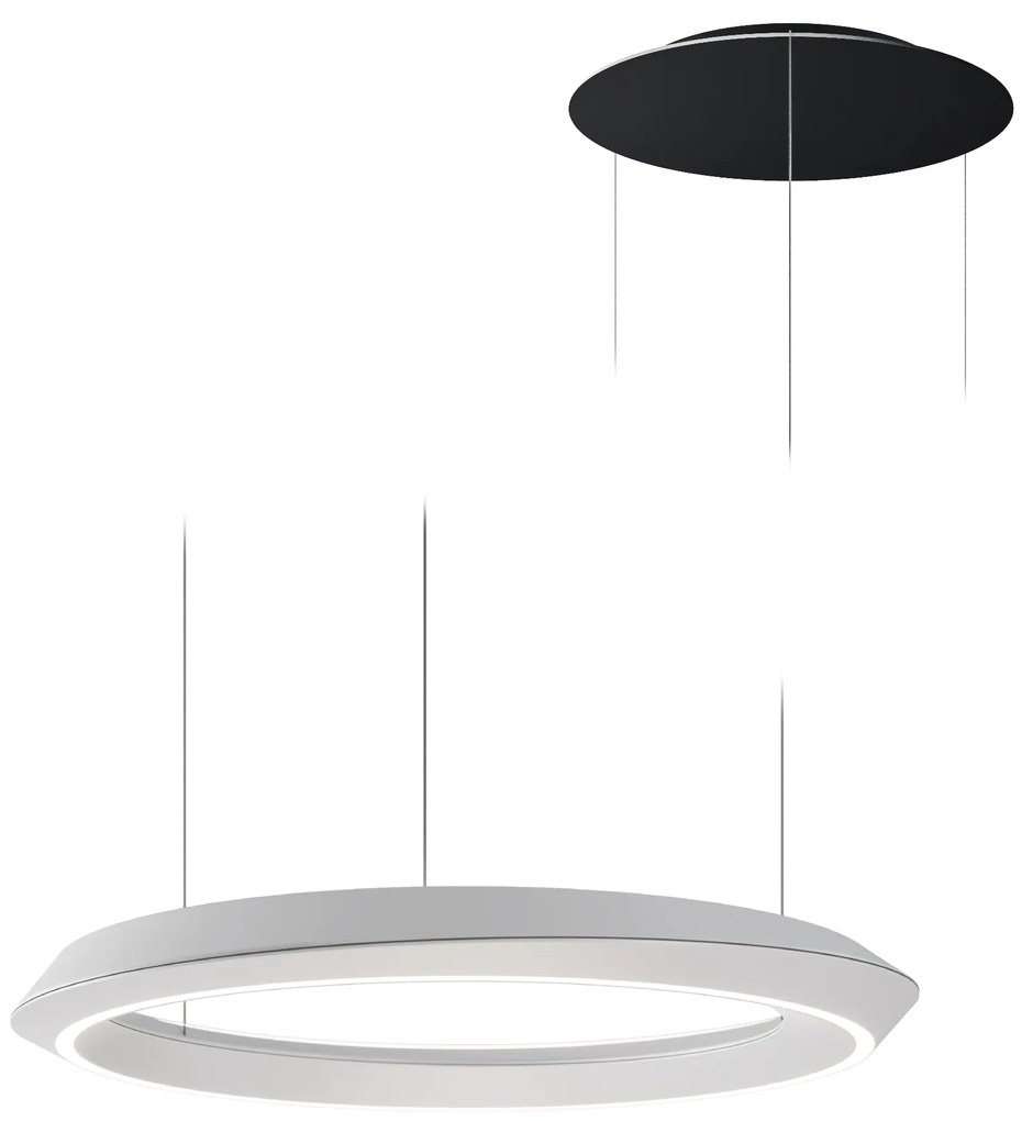 Lodes Tidal, kulaté závěsné svítidlo LED 33W 3000K, matná bílá/černá, průměr 60cm, TRIAC
