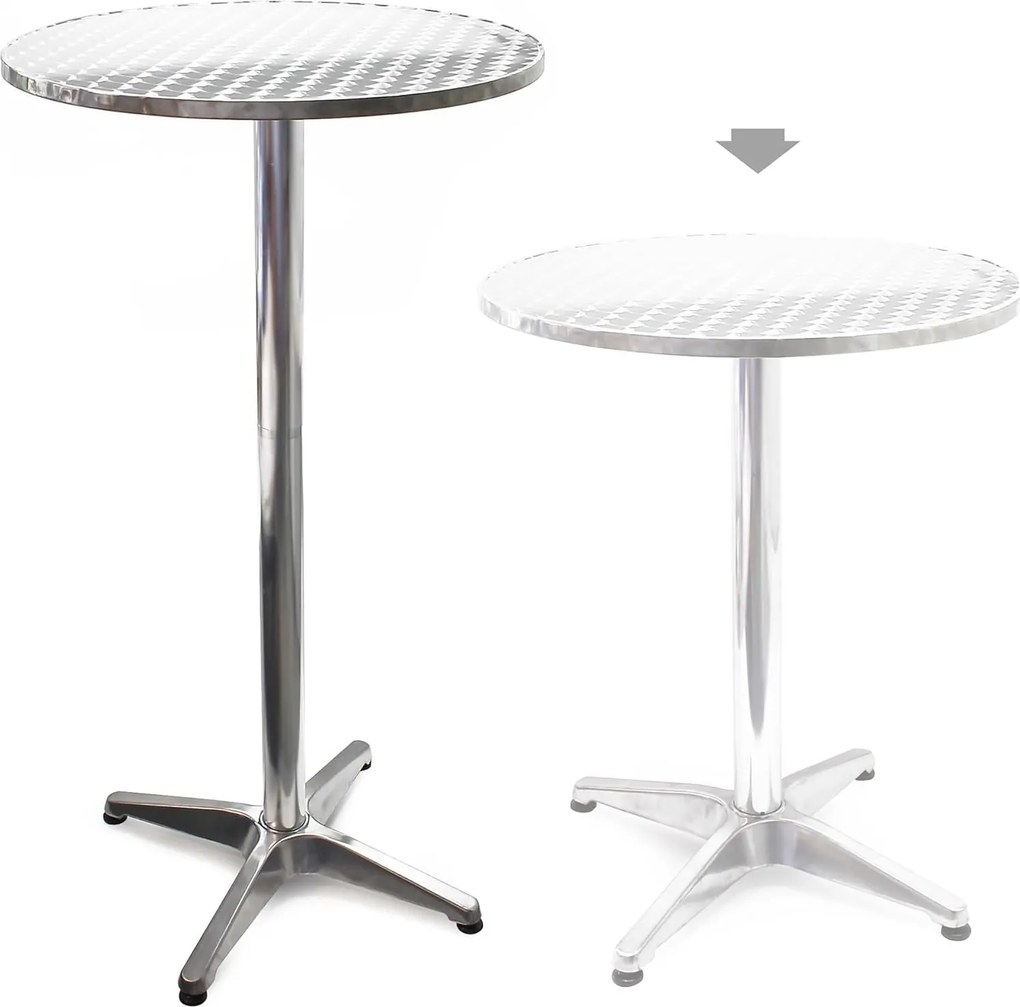 Sada 2 ks zahradních barových stolů CITY 60 cm stříbrná