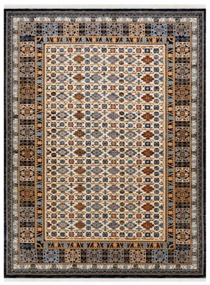 Vlněný kusový koberec Efez béžovo modrý 200x290cm