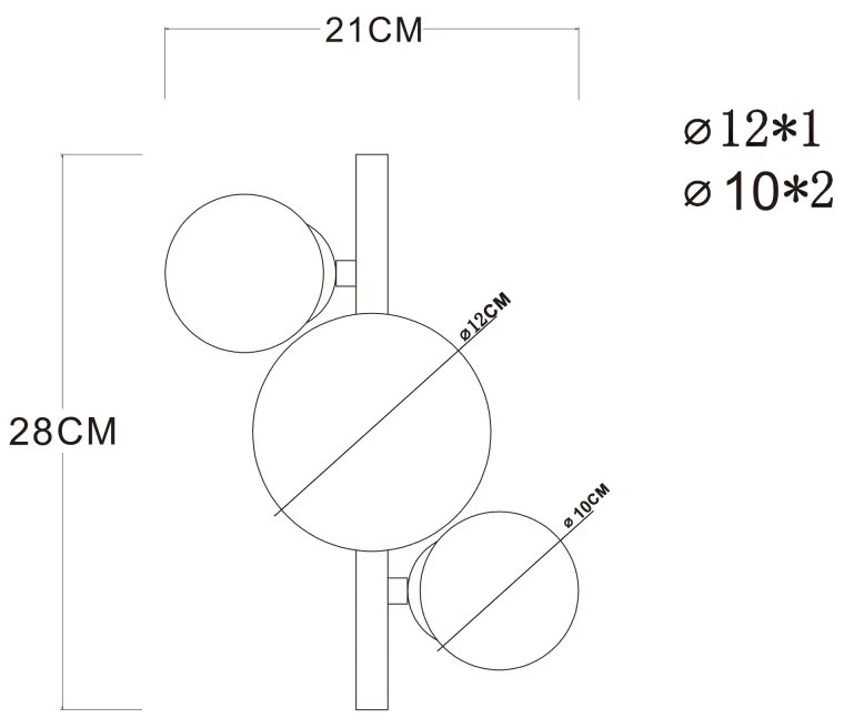 GLOBO RIHA 56135-3W Nástěnné svítidlo