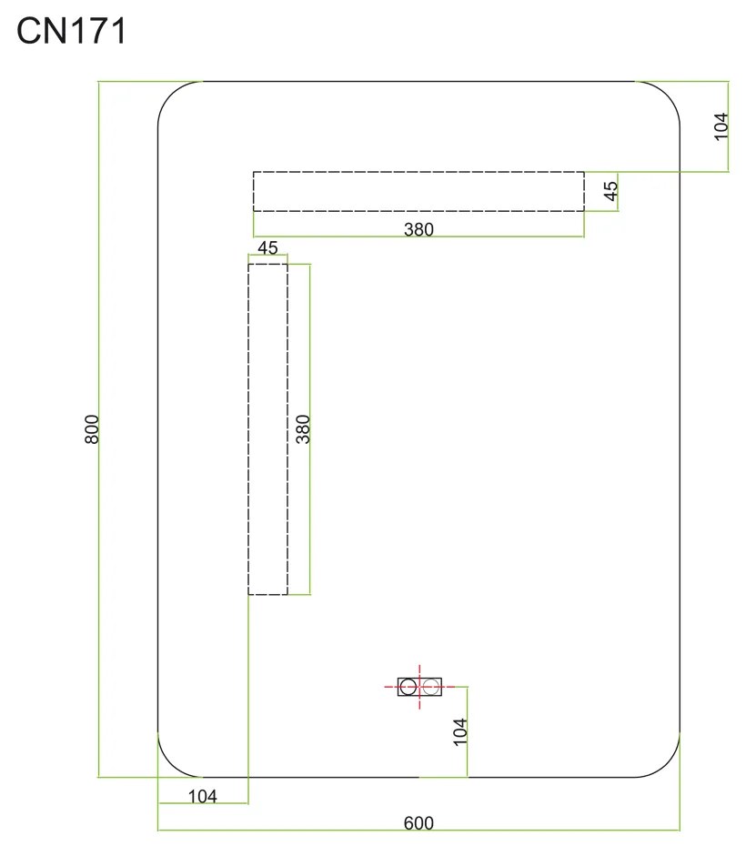 Mereo zrcadlo hranaté 60 x 80 cm LED osvětlení CN171S