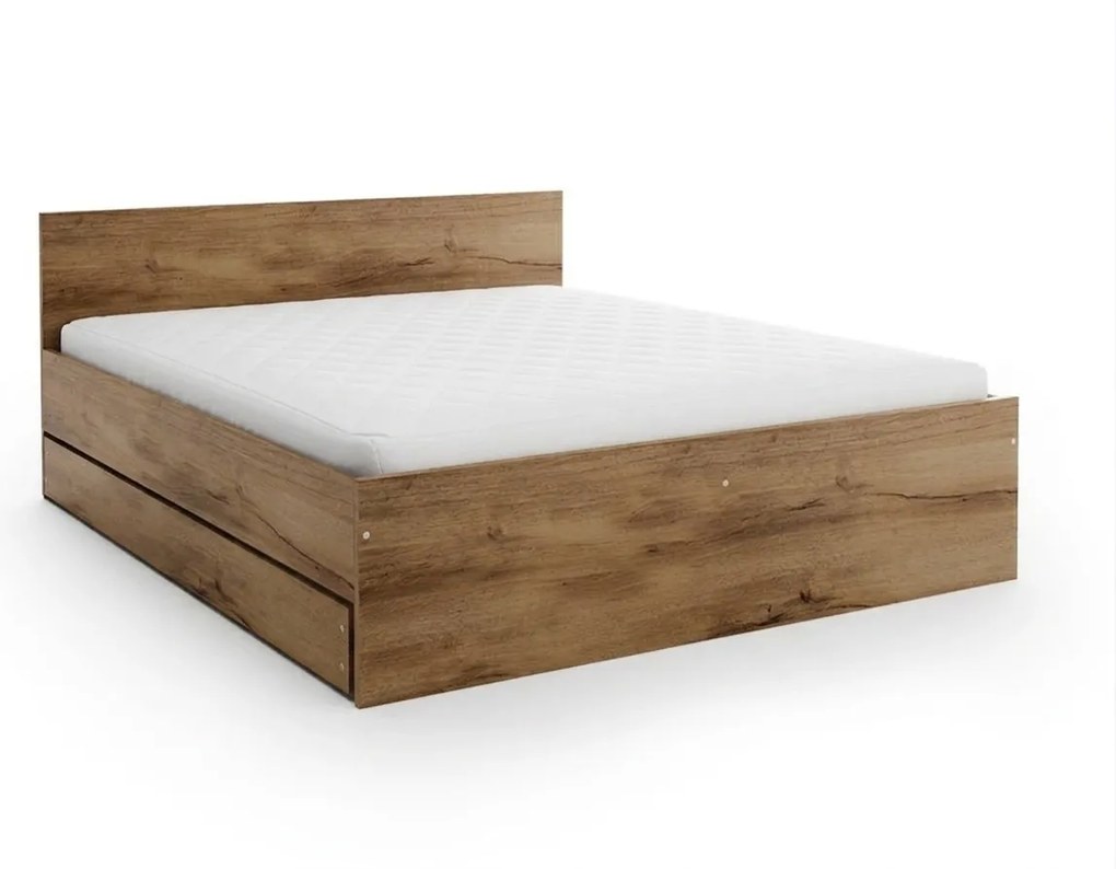 Postel ELISA 140 x 200 cm, dub artisan Matrace: Matrace Deluxe 10 cm, Rošt: S lamelovým roštem