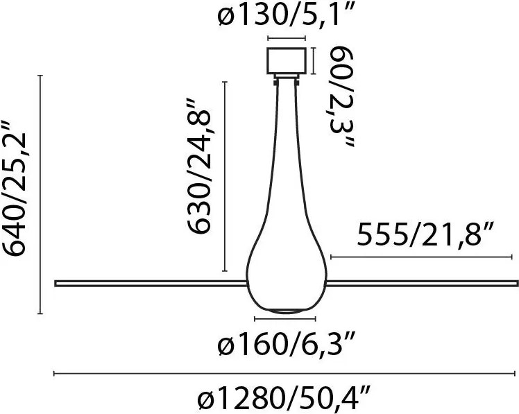 FARO 32001-9 ETERFAN M LED, bílá/transparentní, stropní ventilátor s DC motorem - FARO