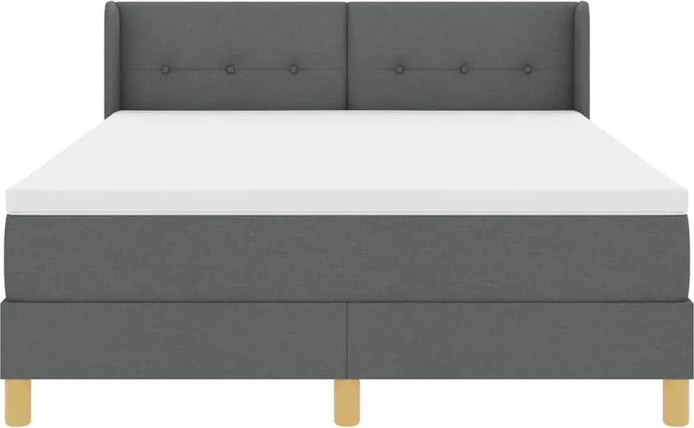 Postel s boxspringem s čelo Tmavě šedá 200 x 160 cm textil 3341301