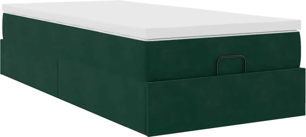 Osmanský rám postele s matrací tmavě šedá 80x200cm samet 3311150