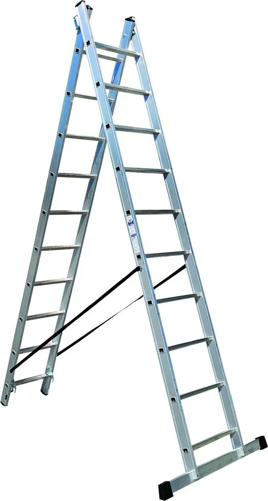 Alpos Hliníkové štafle - žebřík profi, 2x10 příček, 40-10 5,23 m x 5,99 m