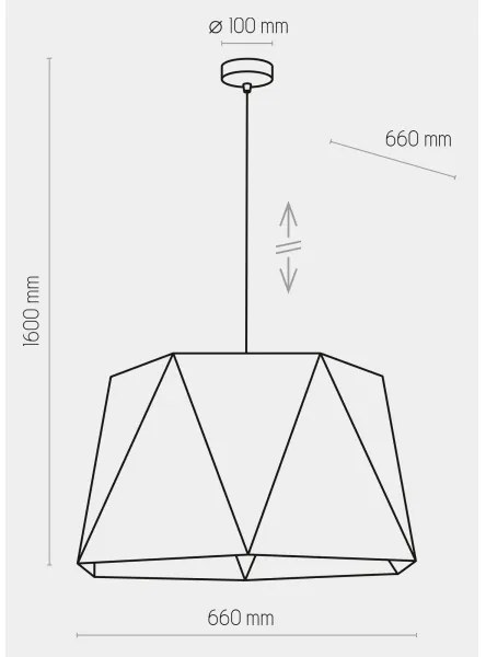 Lustr na lanku IVO 1xE27/25W/230V černá/zlatá