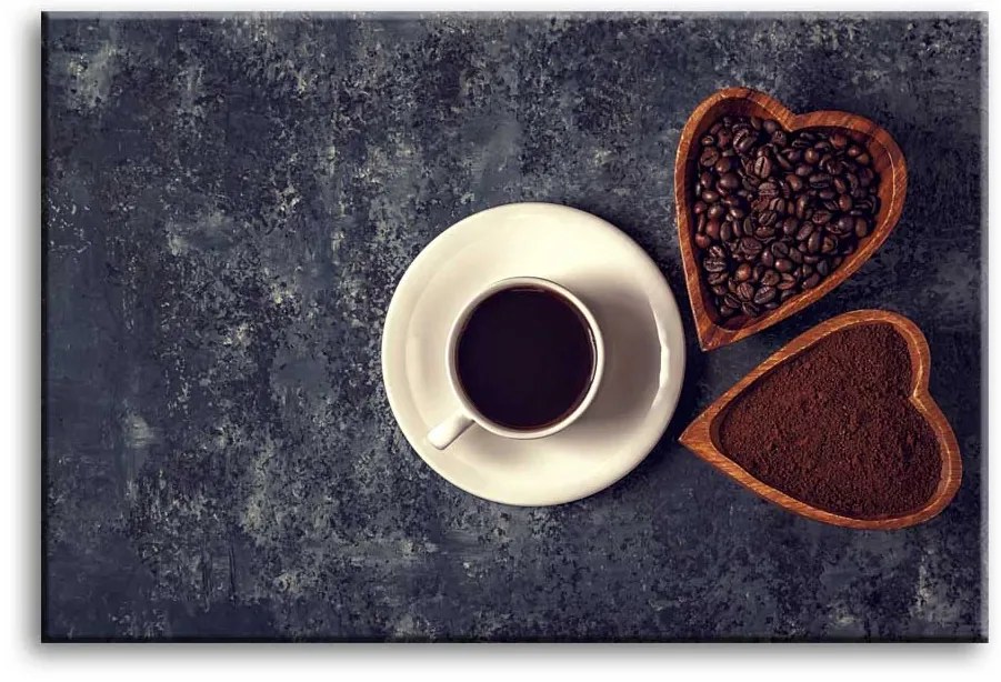 Obraz láska v kávě Velikost (šířka x výška): 150x100 cm