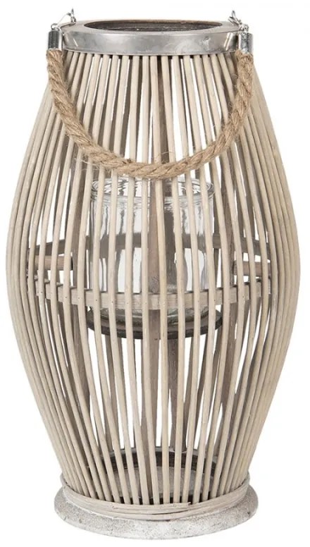 Dřevěná lucerna Josje – 23x40 cm