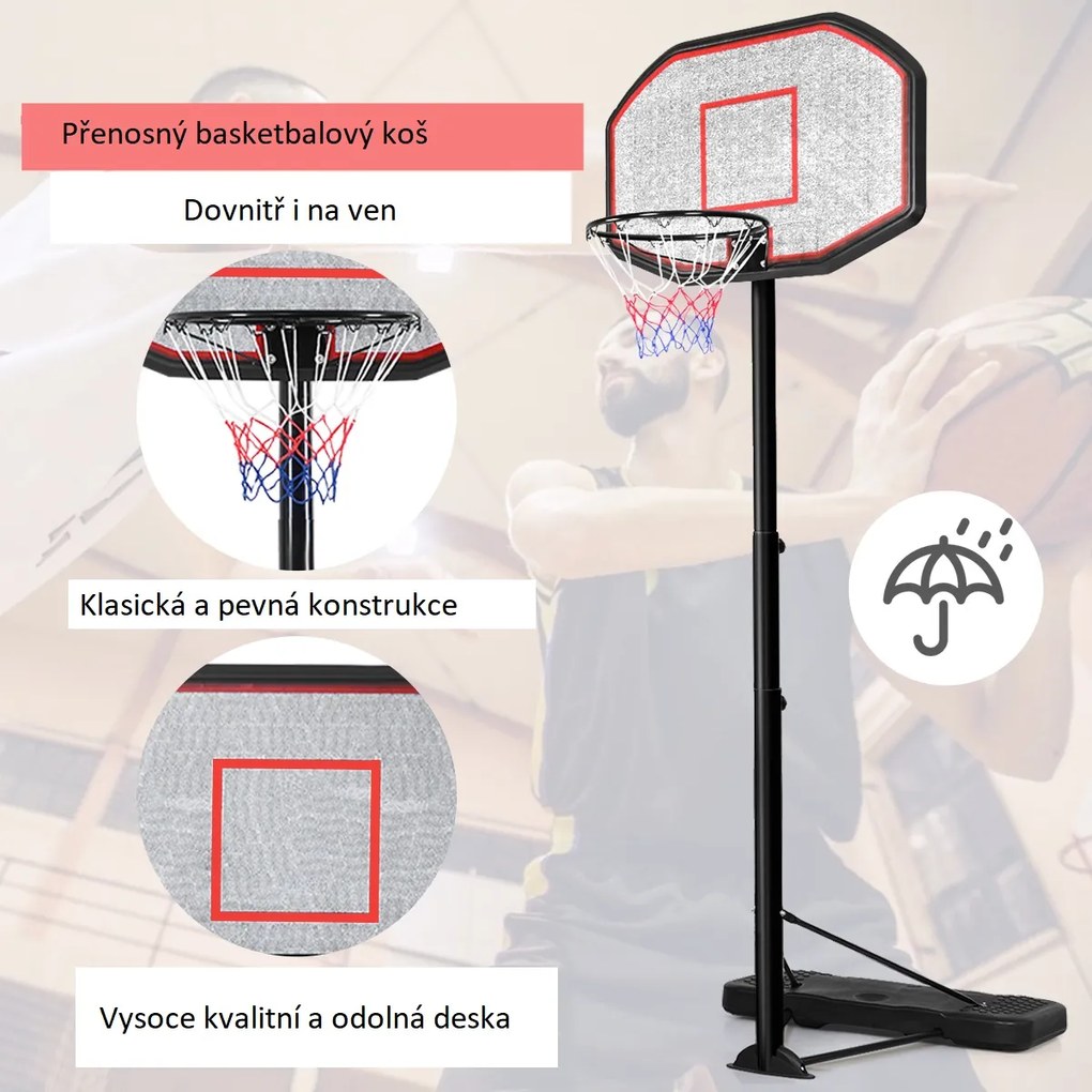 Costway Basketbalový koš výškově nastavitelný 200-305 cm SP34885