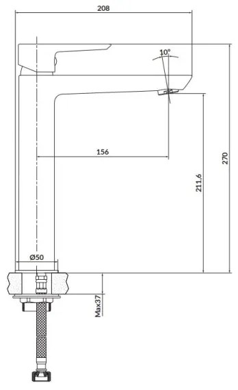 Cersanit S951-355 - Umyvadlová baterie MILLE 27 cm bílá + výpusť