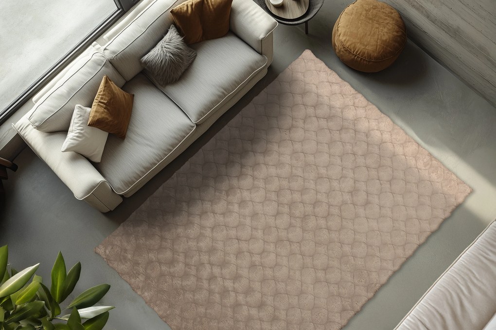Obsession, Kusový koberec Diamond Cut 800 Taupe, 120x170, hnědá, ložnice