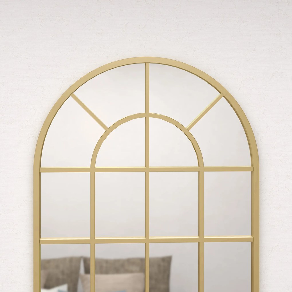 HOMCOM nástěnné zrcadlo šatní zrcadlo 110 x 62 cm dekorativní závěsné zrcadlo s kovovým rámem do ložnice a obývacího pokoje ve zlaté barvě | Aosom.de