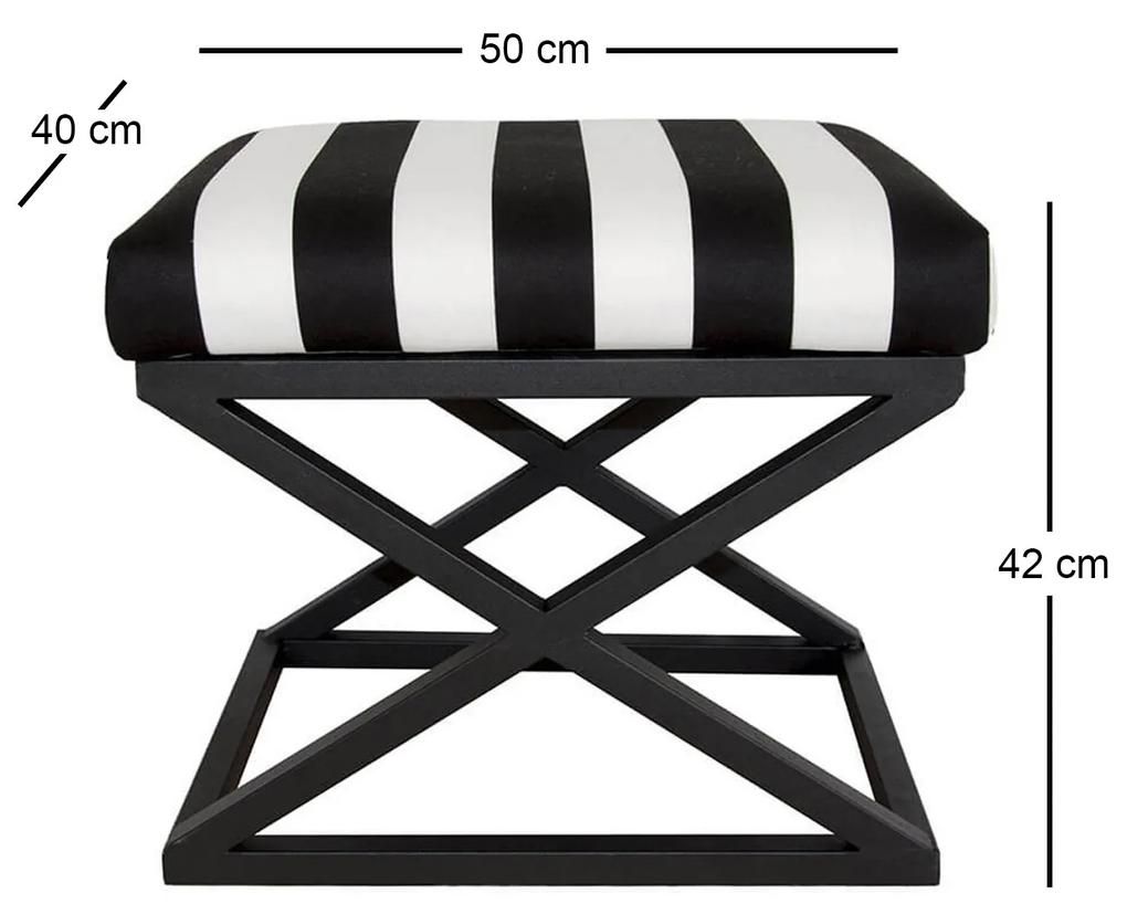 Atelier del Sofa Taburet Capraz - Black, White, Černá, Bílá