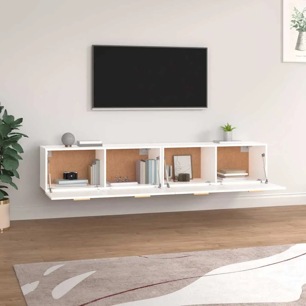 Nástěnné skříňky 2 ks bílé 100 x 36,5 x 35 cm kompozitní dřevo 3115660