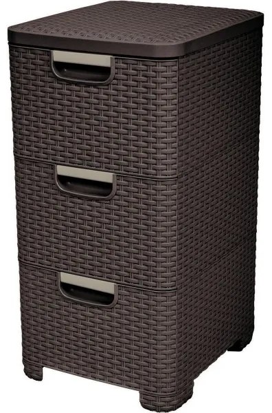 CURVER Zásuvka 3x 14l RATTAN Style - hnědá Poškozený obal