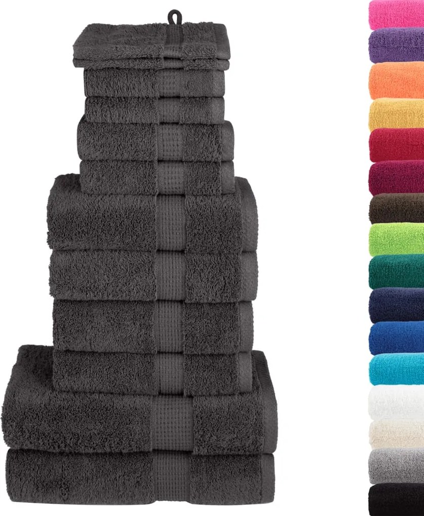 12dílná sada ručníků Premium SOLUND antracitová 600 g/m² 137571