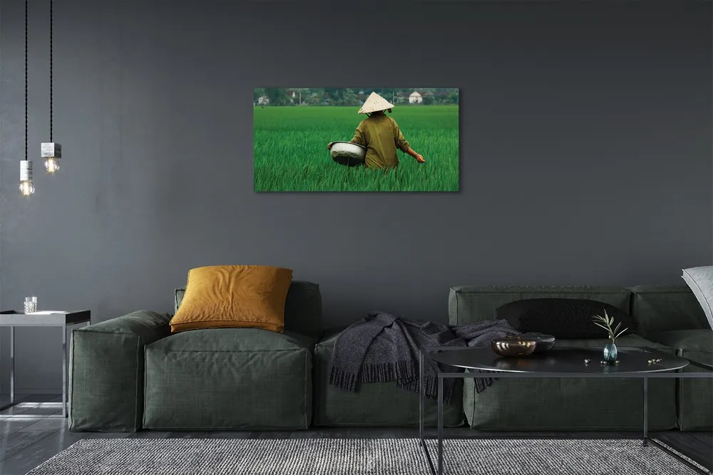 Obrazy na plátně člověče tráva 100x50 cm