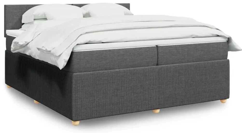 Box spring postel s matrací tmavě šedá 120x190 cm textil