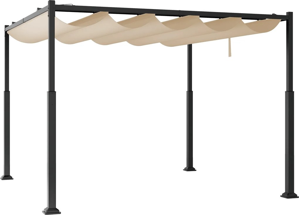 Costway Pergola s posuvnou střechou Vodotěsný altán Zimní zahradní altán