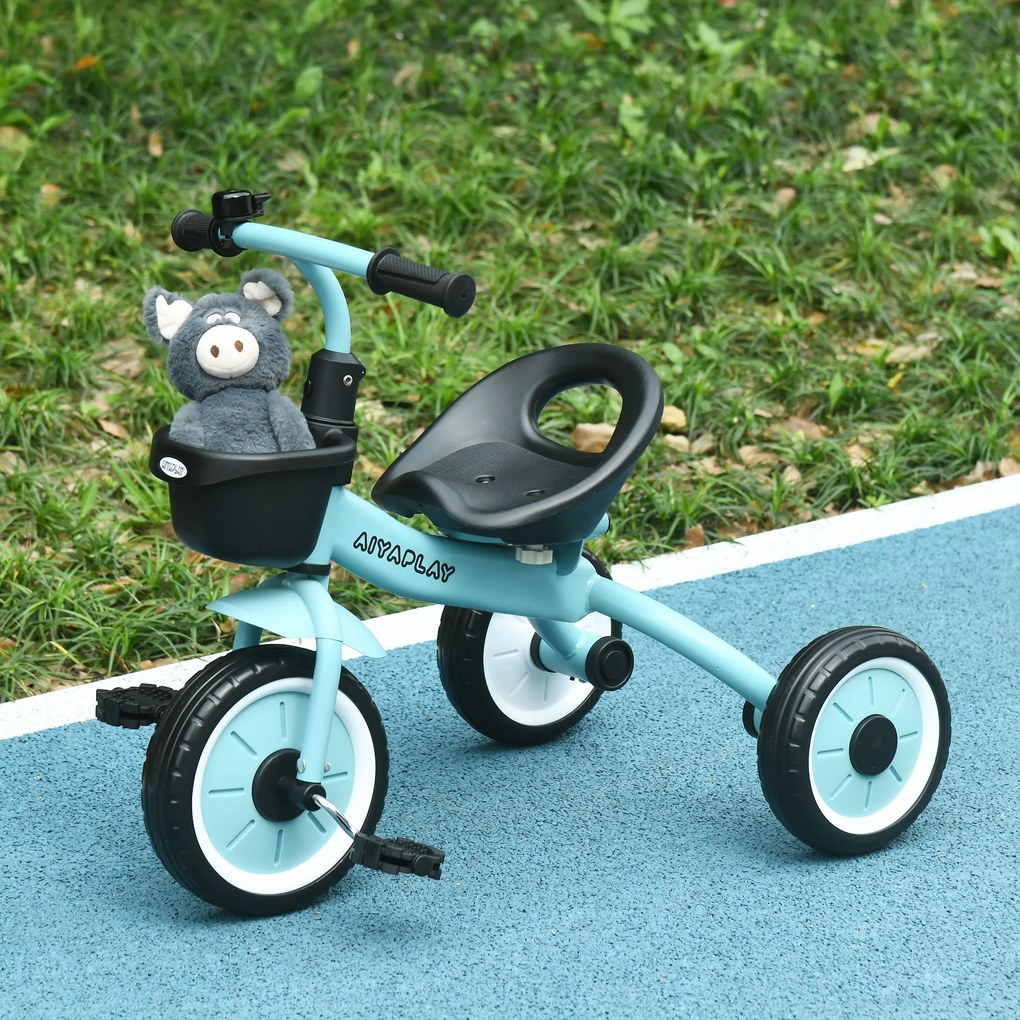 AIYAPLAY Tříkolka, Dětské kolo s nastavitelným sedadlem, Balance Bike s košíkem, zvonkem, Dětské kolo s pedály, Balance Bike pro děti 2-5 let, Kov, M…