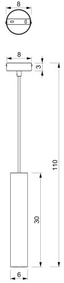 Lustr na lanku RAITO 1xGU10/8W/230V černá