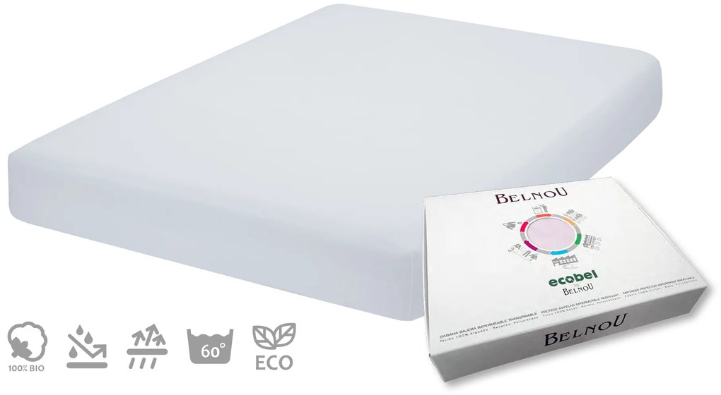 Nepropustné hyperprodyšné prostěradlo BelnoU ECOBEL 140x220 cm - bílá