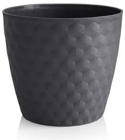 Ruby matt recyklovaný květináč 19 cm, antracit, 19 cm