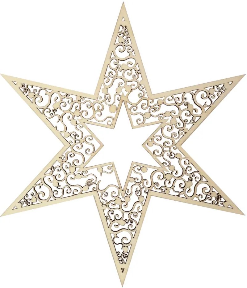 AMADEA Dřevěná ozdoba hvězda 19 cm