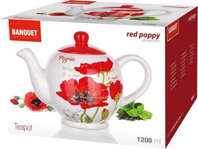 Konvice Banquet keramická Red Poppy 1200 ml, OK [7820487]