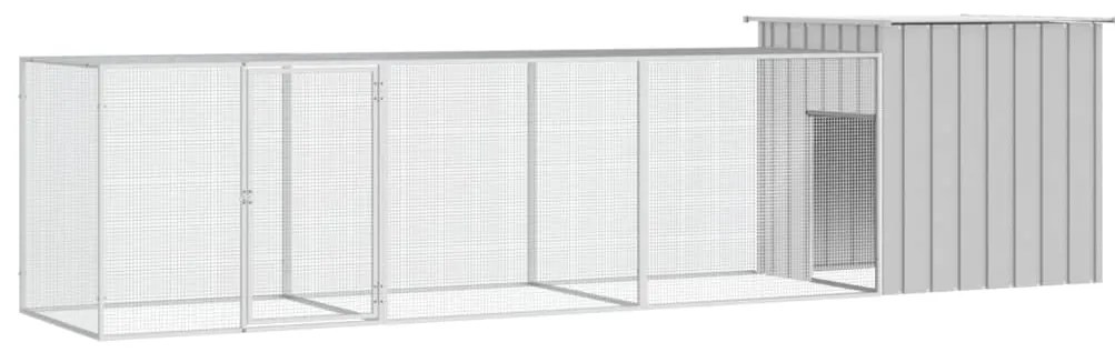 Klec pro kuřata šedá 400 x 91 x 100 cm pozinkovaná ocel 3106461
