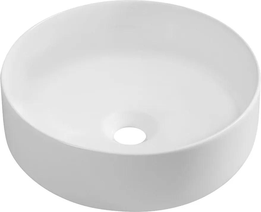 Isvea Isvea, INFINITY ROUND keramické umyvadlo na desku, průměr 36x12 cm, matně bílá, 10NF65036-2L