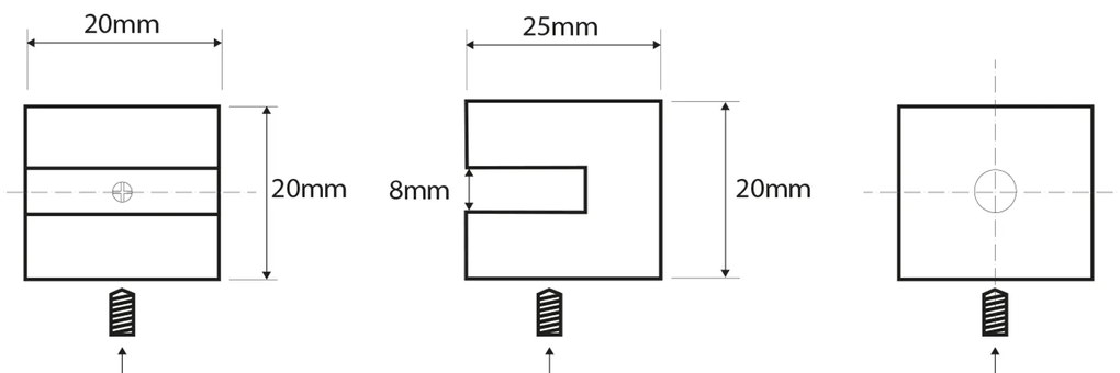 Sapho ASOFFI držáky skleněné poličky 8mm, chrom XJ018
