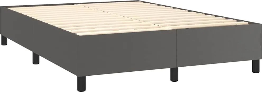 Box spring postel s matrací šedá 140x200 cm umělá kůže 3132385