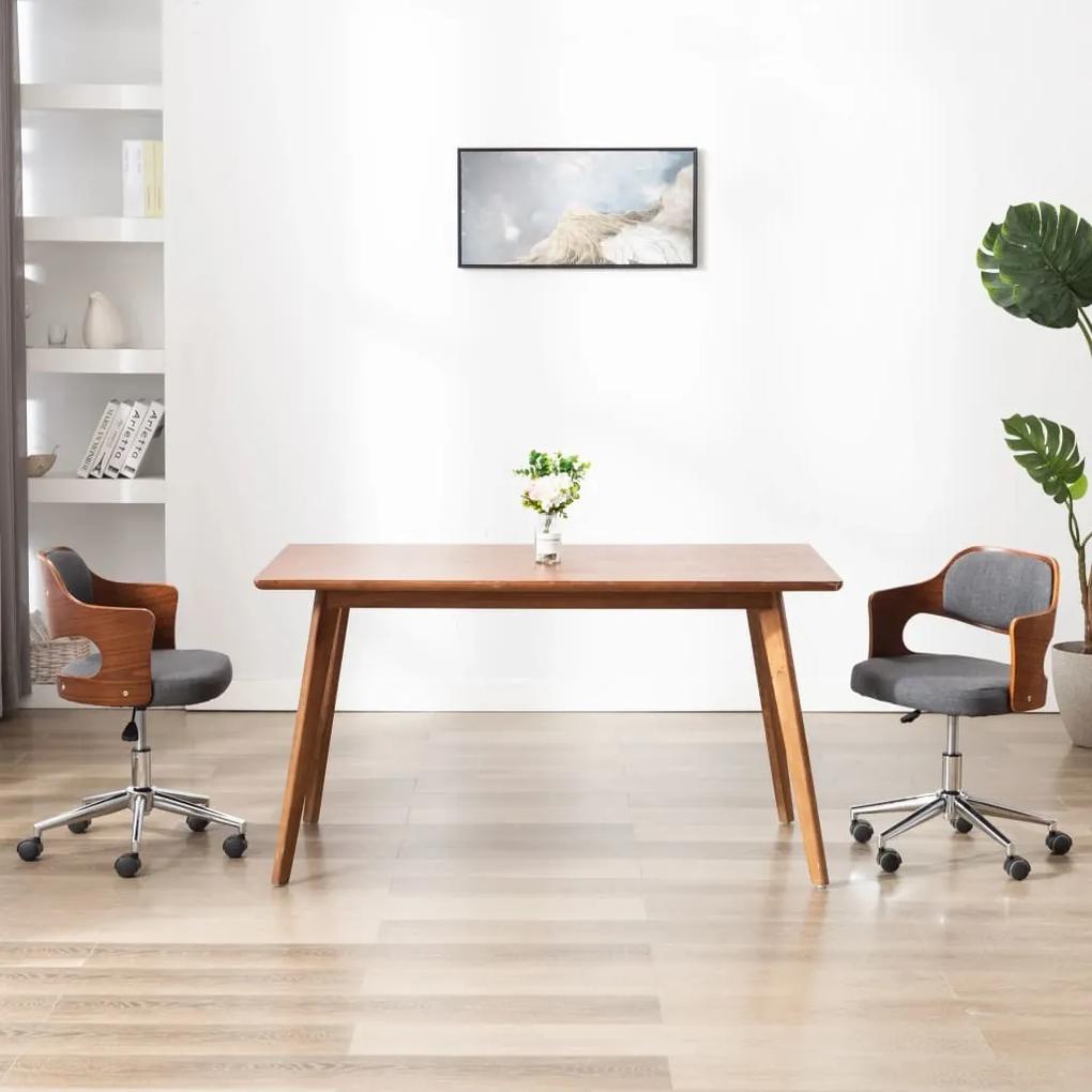 vidaXL Otočná jídelní židle ohýbané dřevo a textil [287429] Barva: krémová