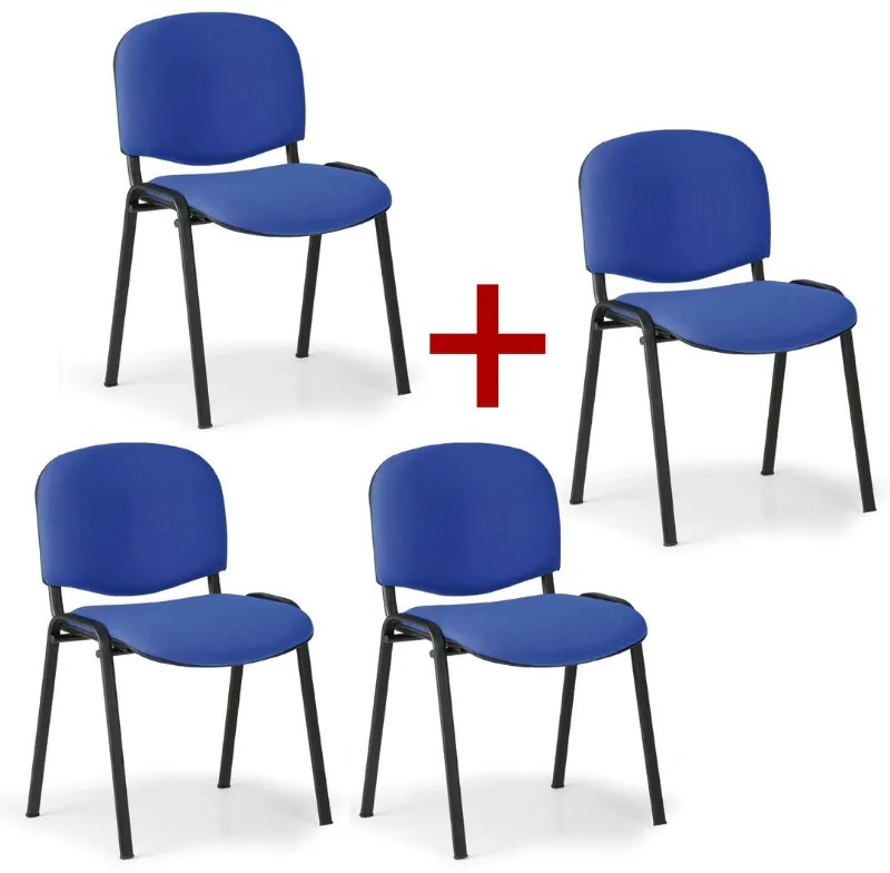 Konferenční židle VIVA 3+1 ZDARMA, modrá