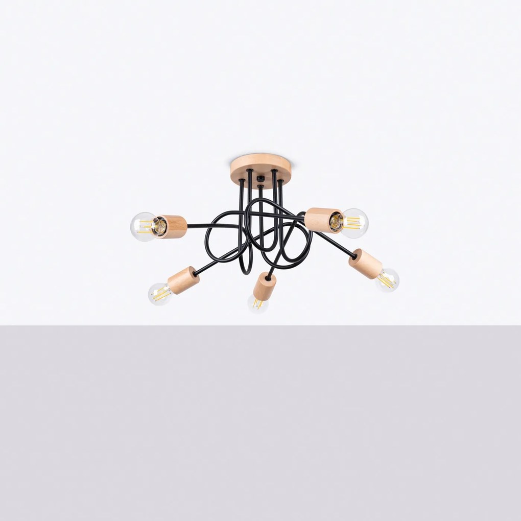 Sollux Lighting Lustr EMBER 5 černý