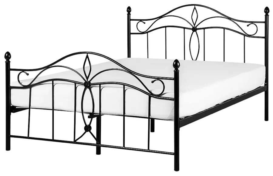 Černá zdobená kovová postel 160x200 cm - ANTLIA