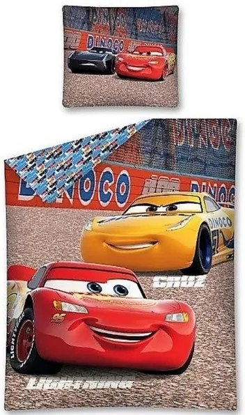 Dětské povlečení bavlna Cars 3 Blesk a Cruz 140x200 +70x80 cm