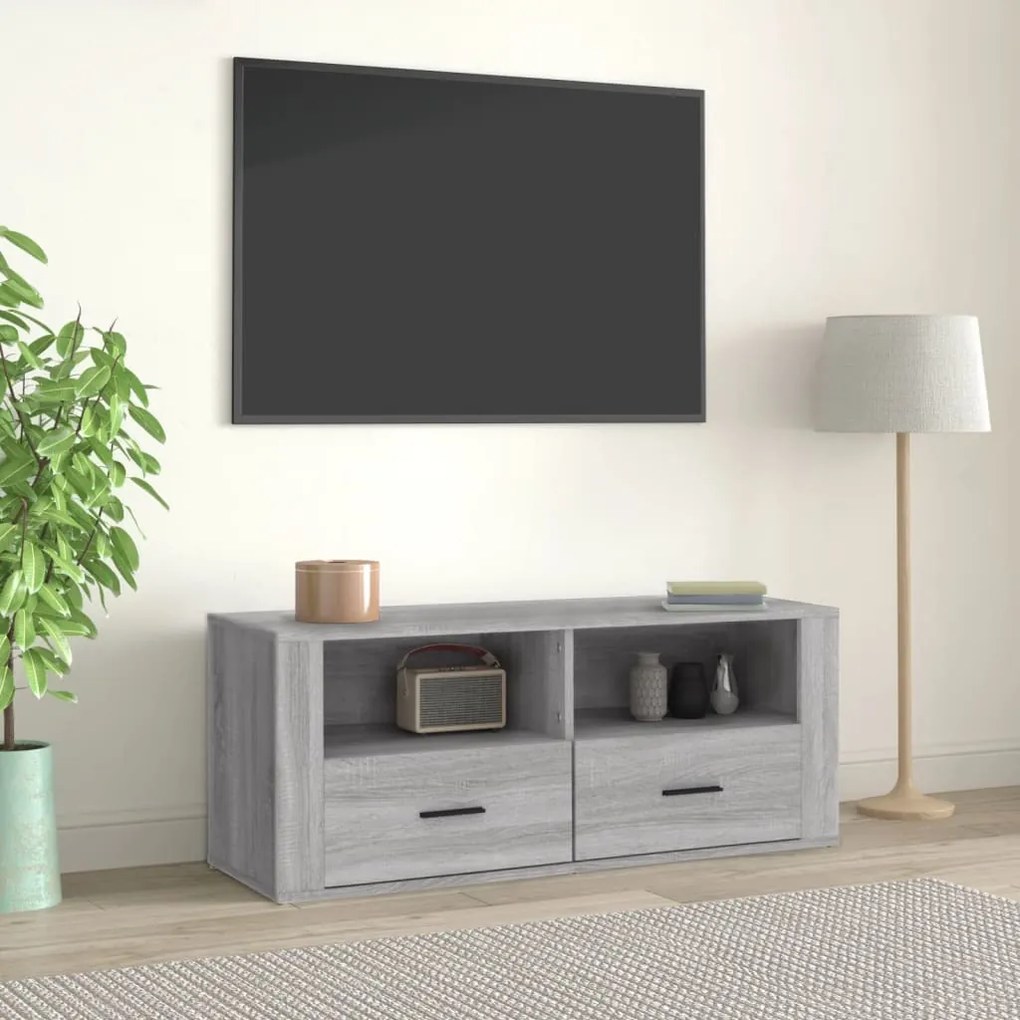 vidaXL TV skříňka 100 x 35 x 40 cm kompozitní dřevo [816814] Barva: hnědý dub